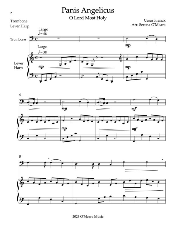 Panis Angelicus (Lever Harp and Melody Instrument) – Harp Column Music