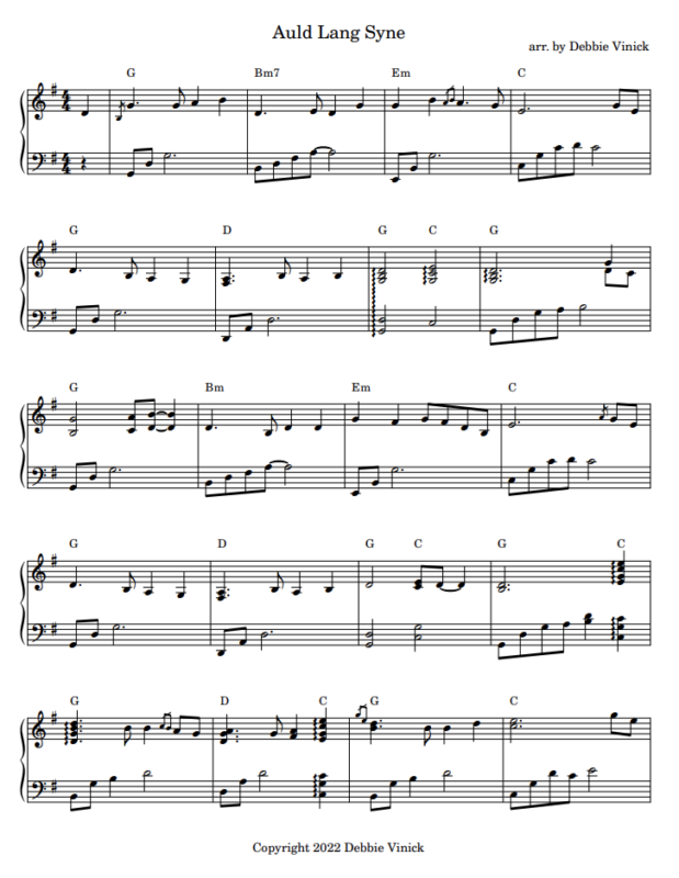 Auld Lang Syne – Harp Column Music