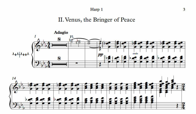 The Planets–Orchestral Parts – Harp Column Music