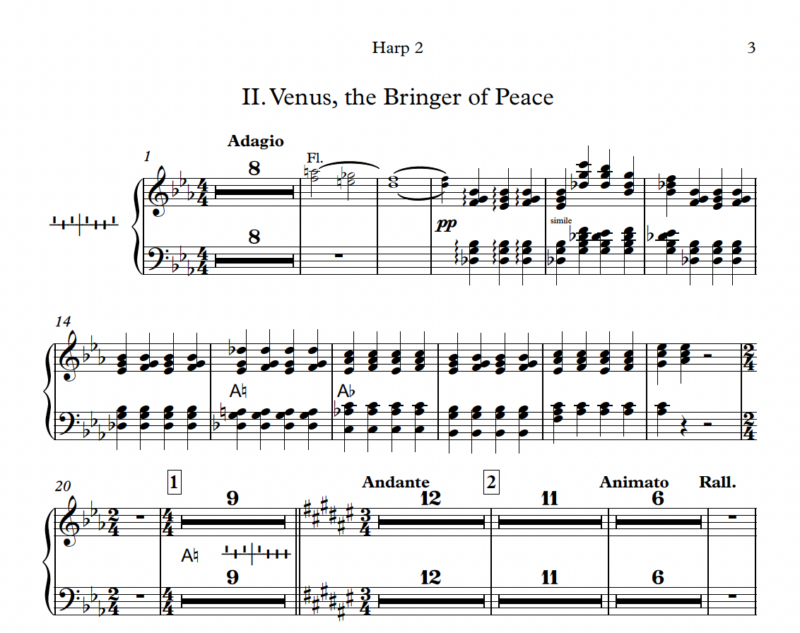 The Planets–Orchestral Parts – Harp Column Music