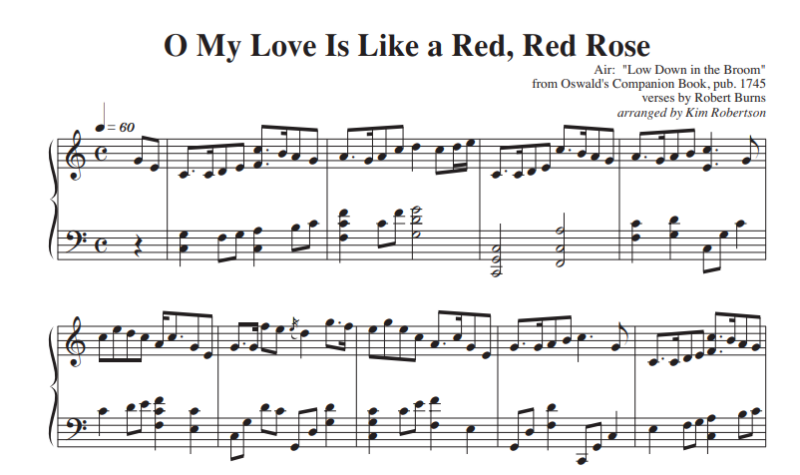 O My Love Is Like a Red, Red Rose – Harp Column Music