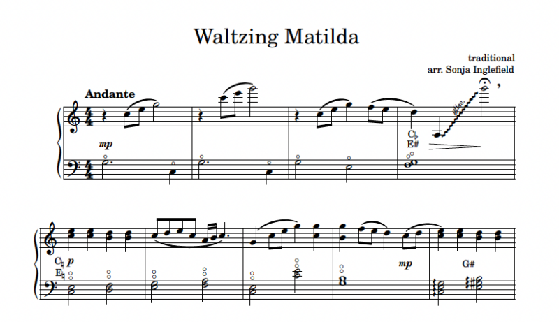 Waltzing Matilda – Harp Column Music