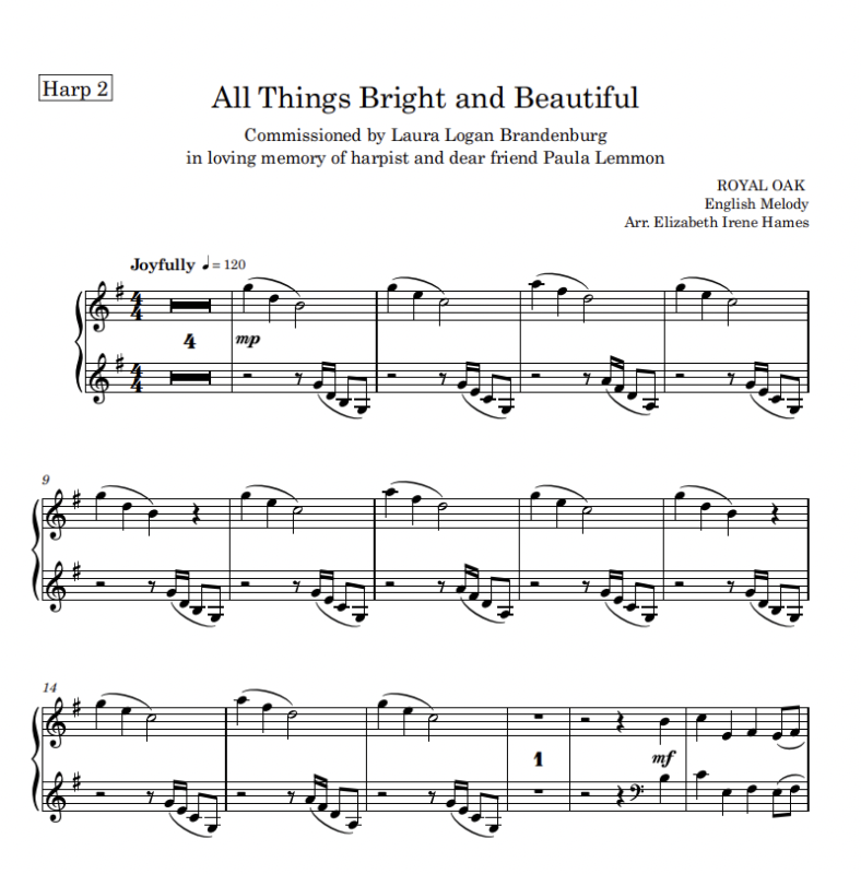 All Things Bright and Beautiful – Harp Column Music