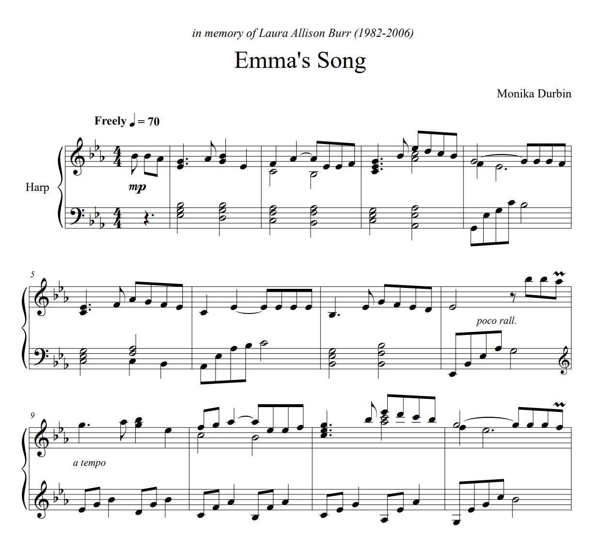 Emma’s Song – Harp Column Music