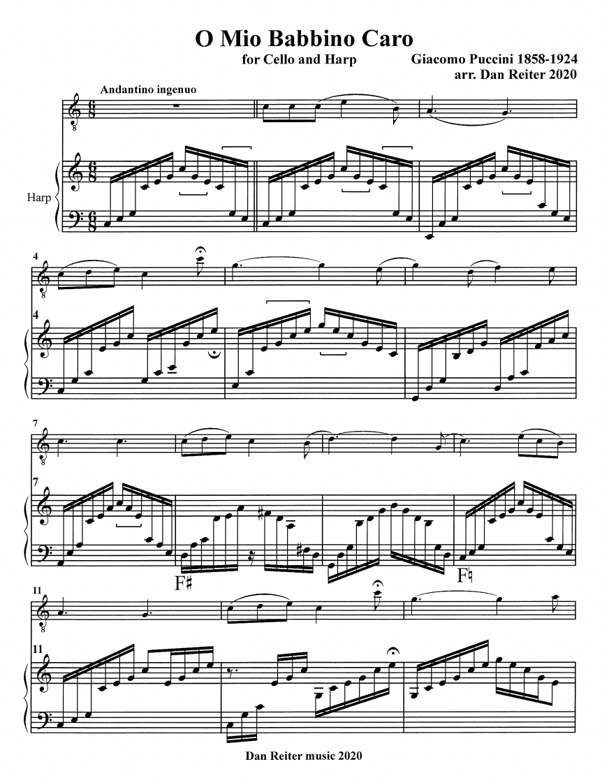 O Mio Babbino Caro – Harp Column Music
