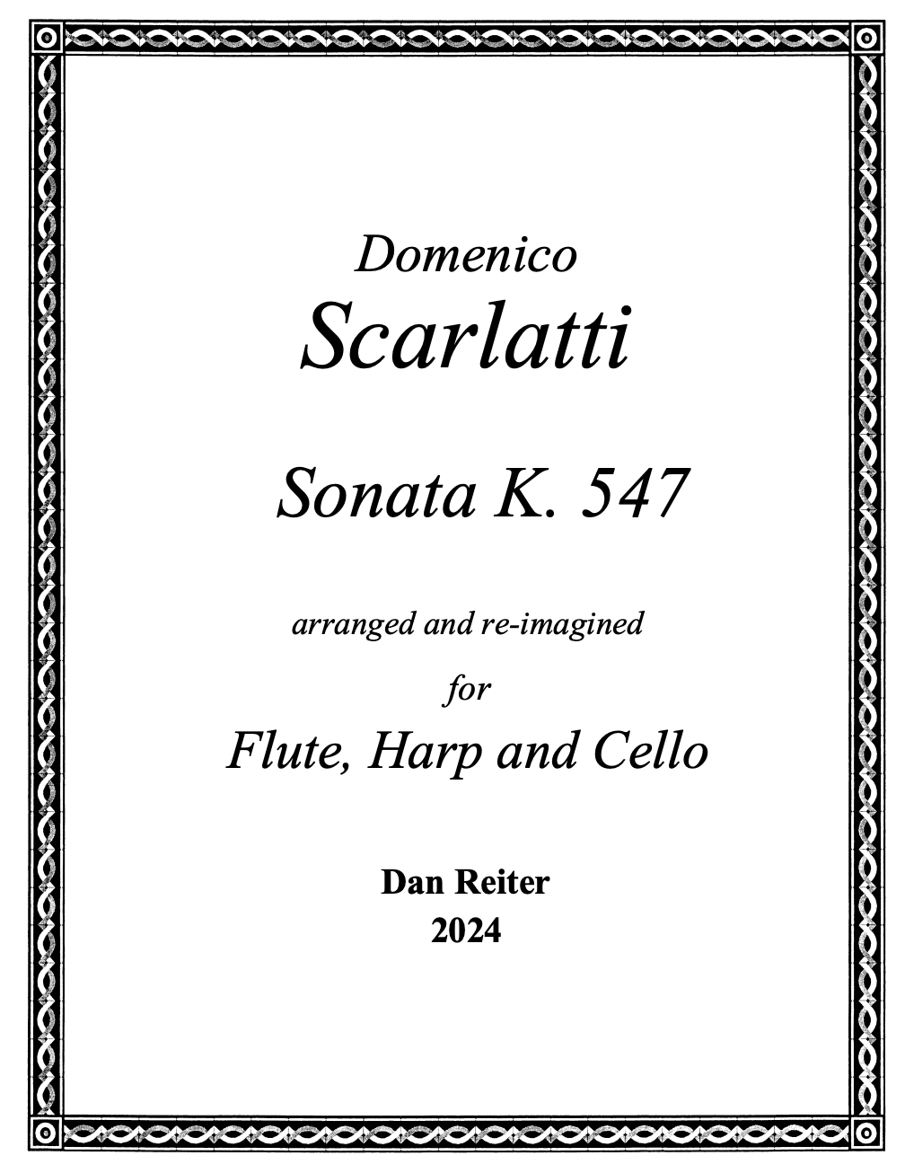 Scarlatti Sonata K. 547 – Harp Column Music