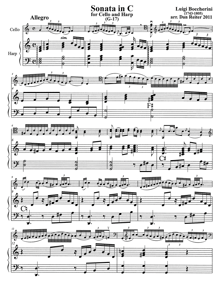 Sonata in C – Harp Column Music