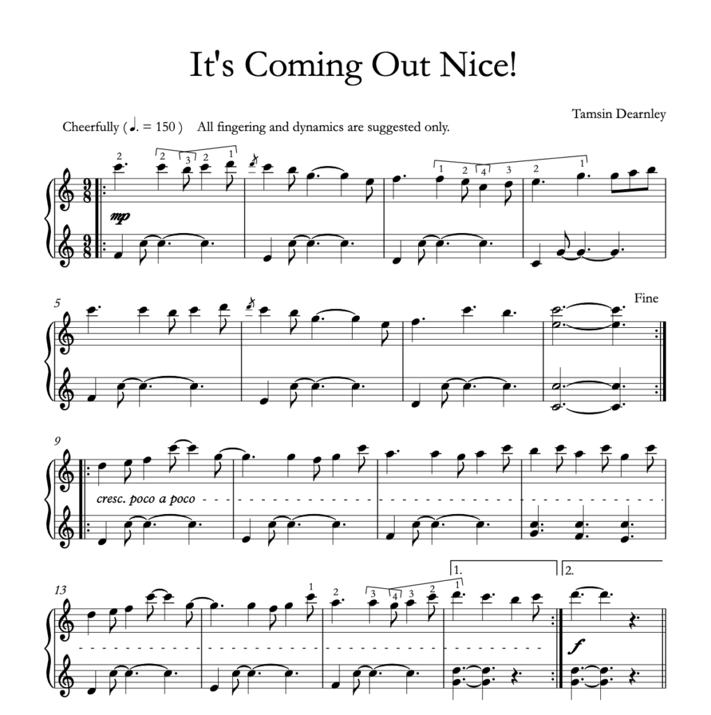 It’s Coming Out Nice! – Harp Column Music