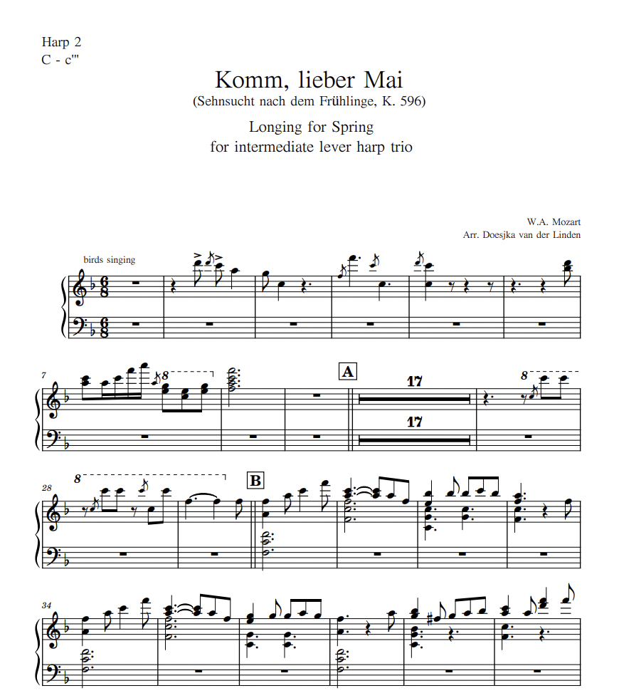 Two German Folk Songs – Harp Column Music