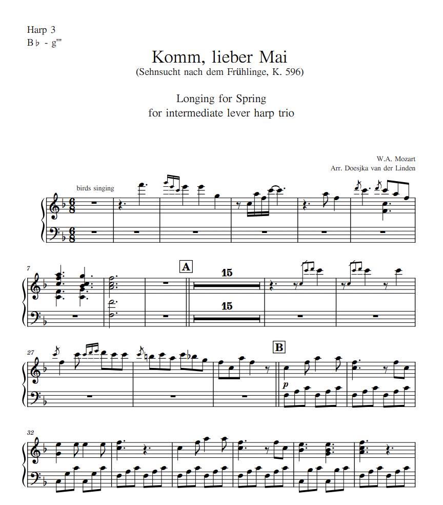 Longing for Spring (lever harp trio) – Harp Column Music