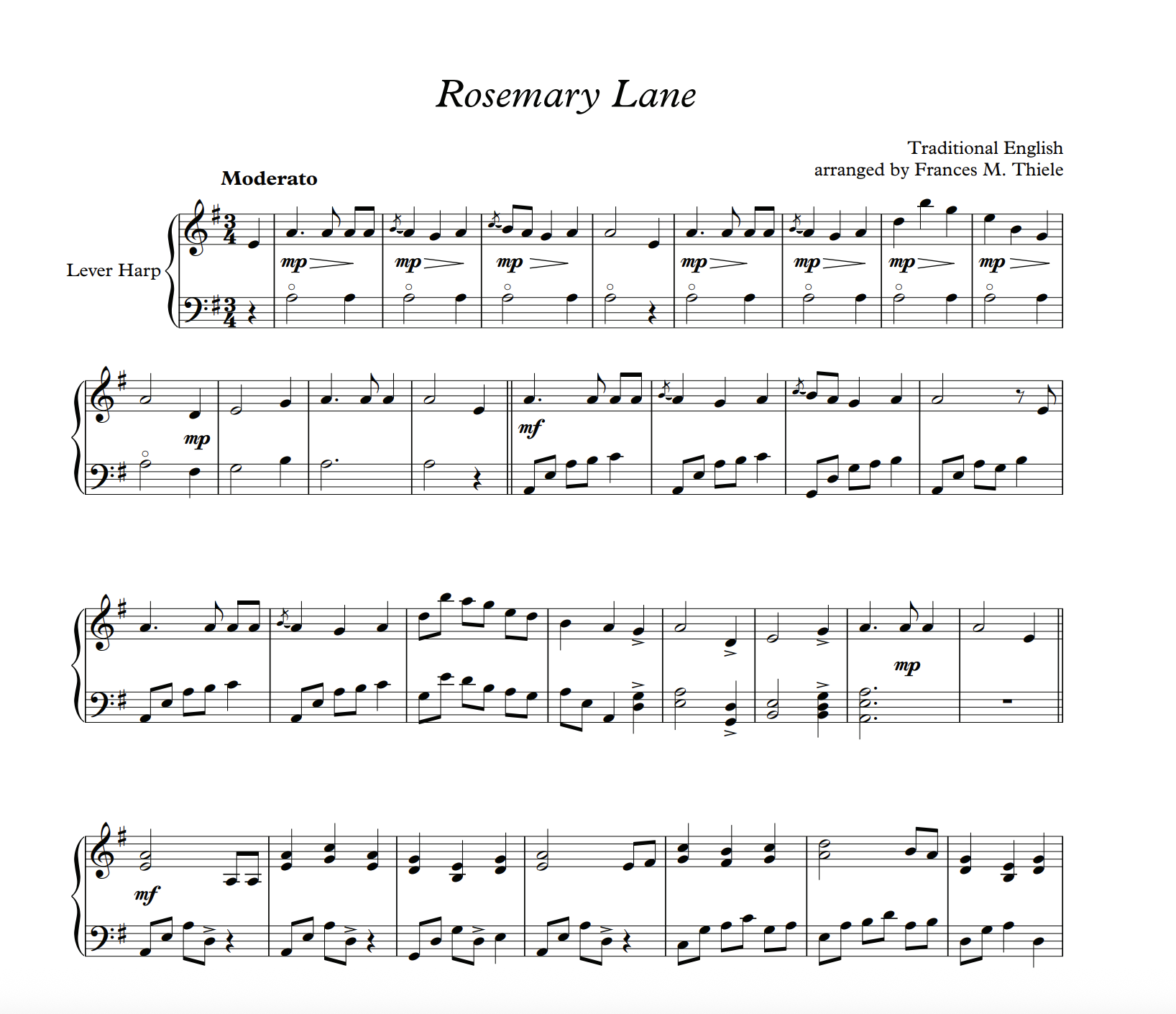 Rosemary Lane – Harp Column Music