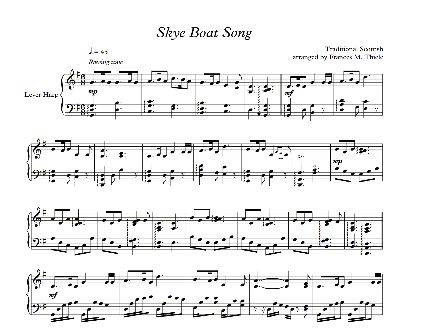 Skye Boat Song – Harp Column Music