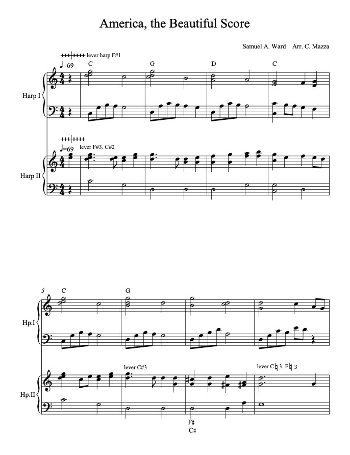 Community Songbook for Harp Ensemble – Harp Column Music