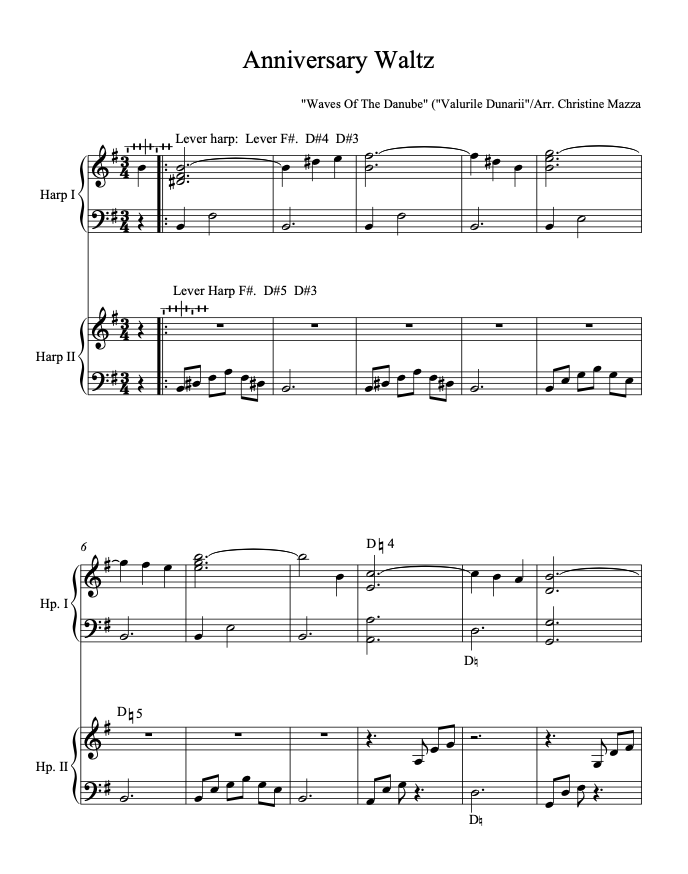 Community Songbook for Harp Ensemble – Harp Column Music