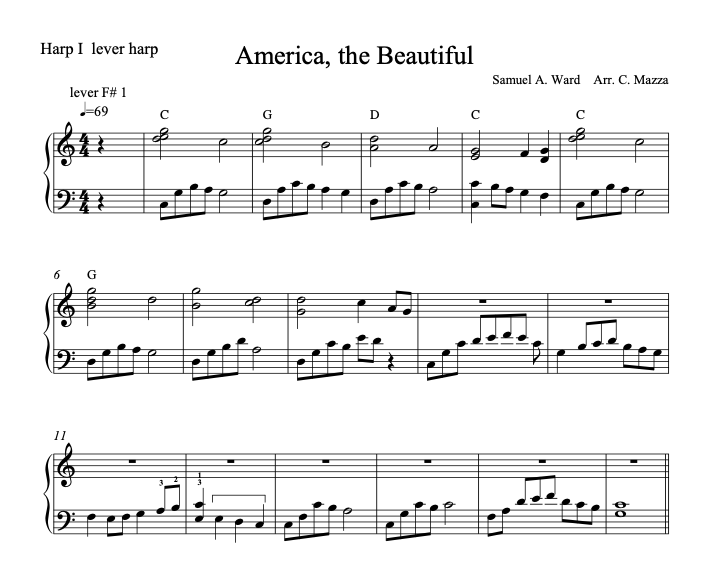 Community Songbook for Harp Ensemble – Harp Column Music