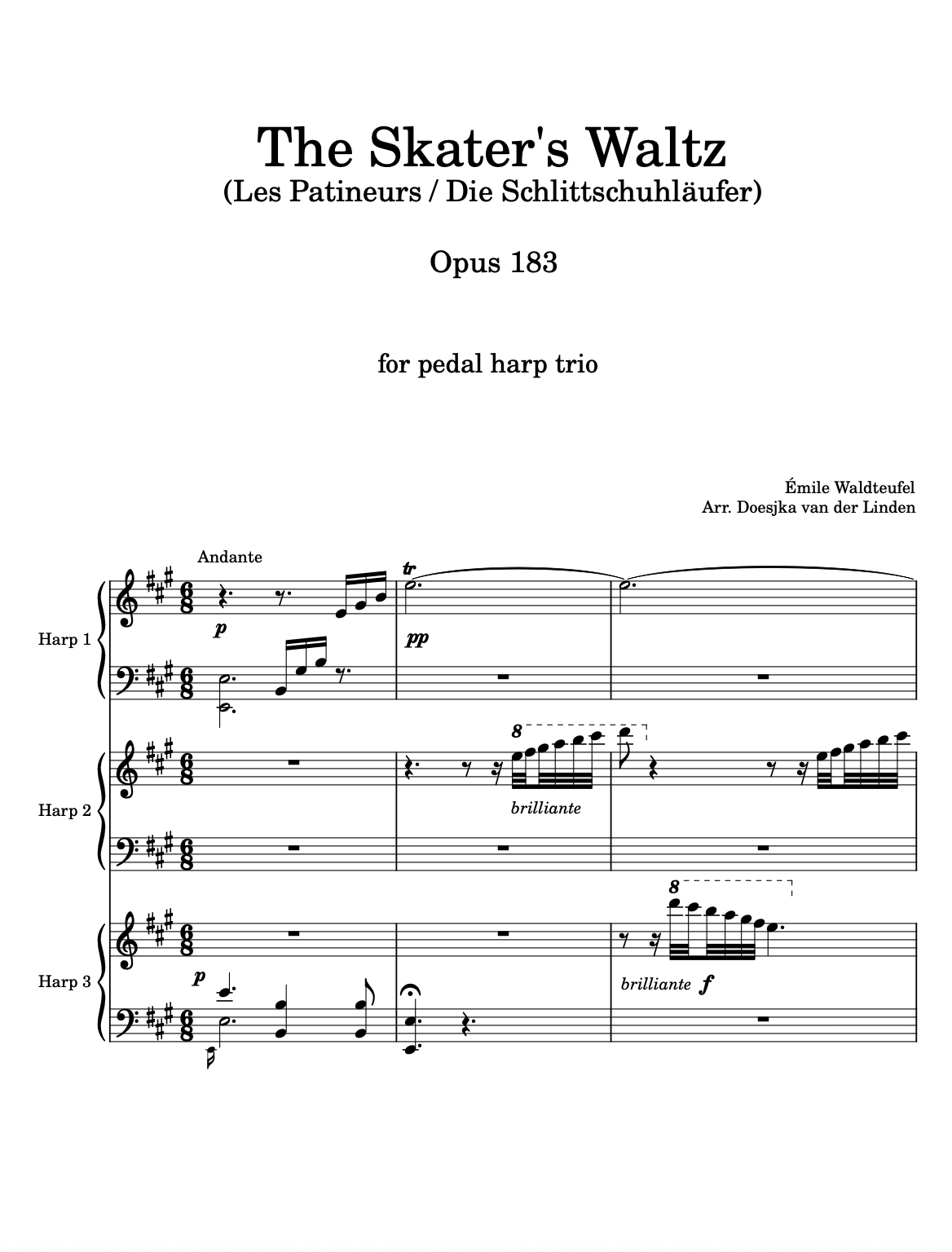 The Skater’s Waltz (trio) – Harp Column Music