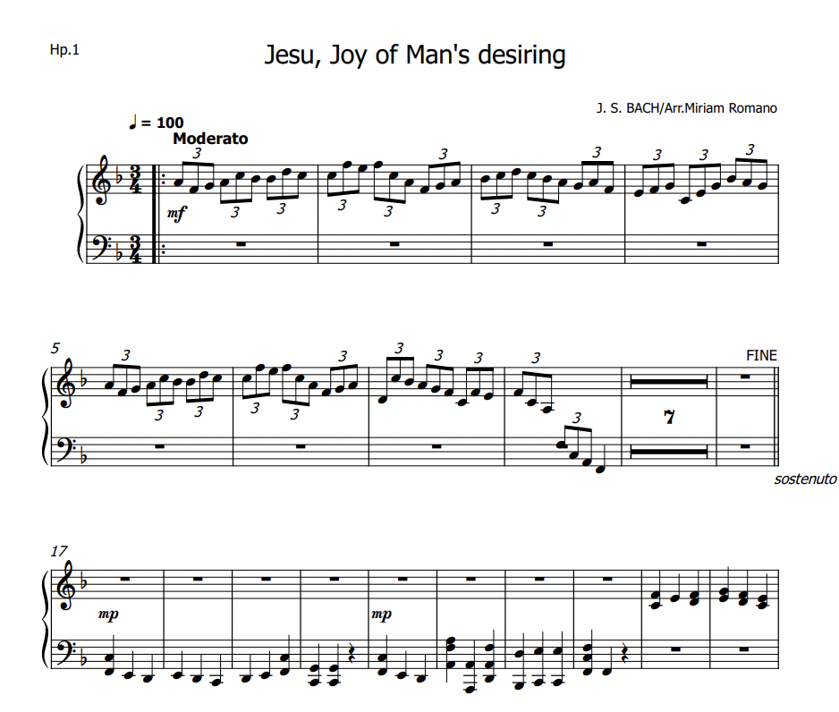 Jesu, Joy of Man’s Desiring – Harp Column Music