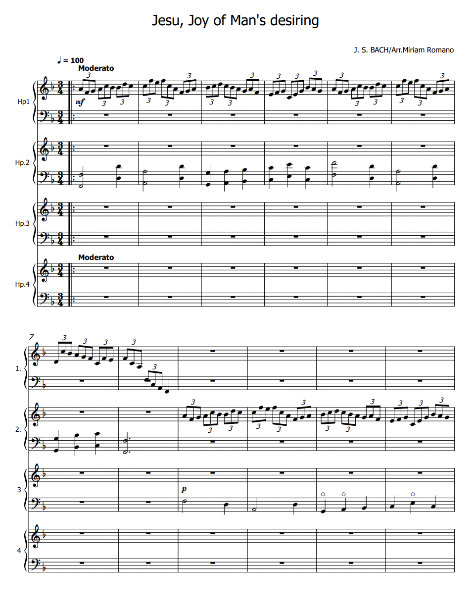 Jesu, Joy of Man’s Desiring – Harp Column Music