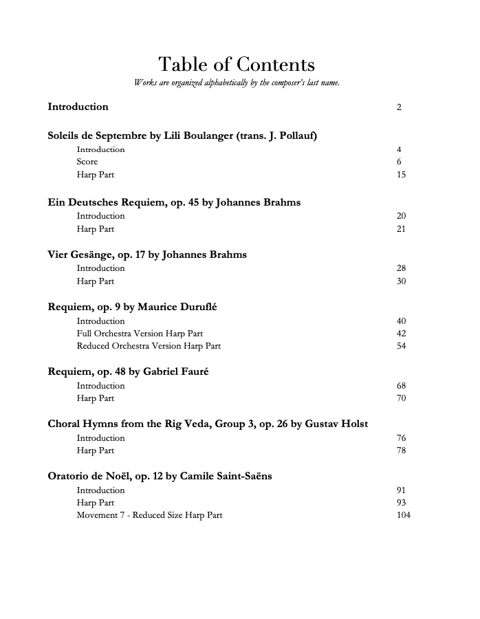 Choral Repertoire – Harp Column Music