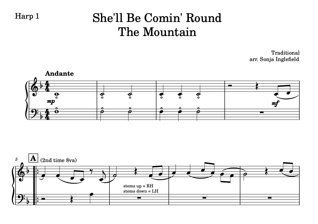 She’ll Be Comin’ Round The Mountain – Harp Column Music