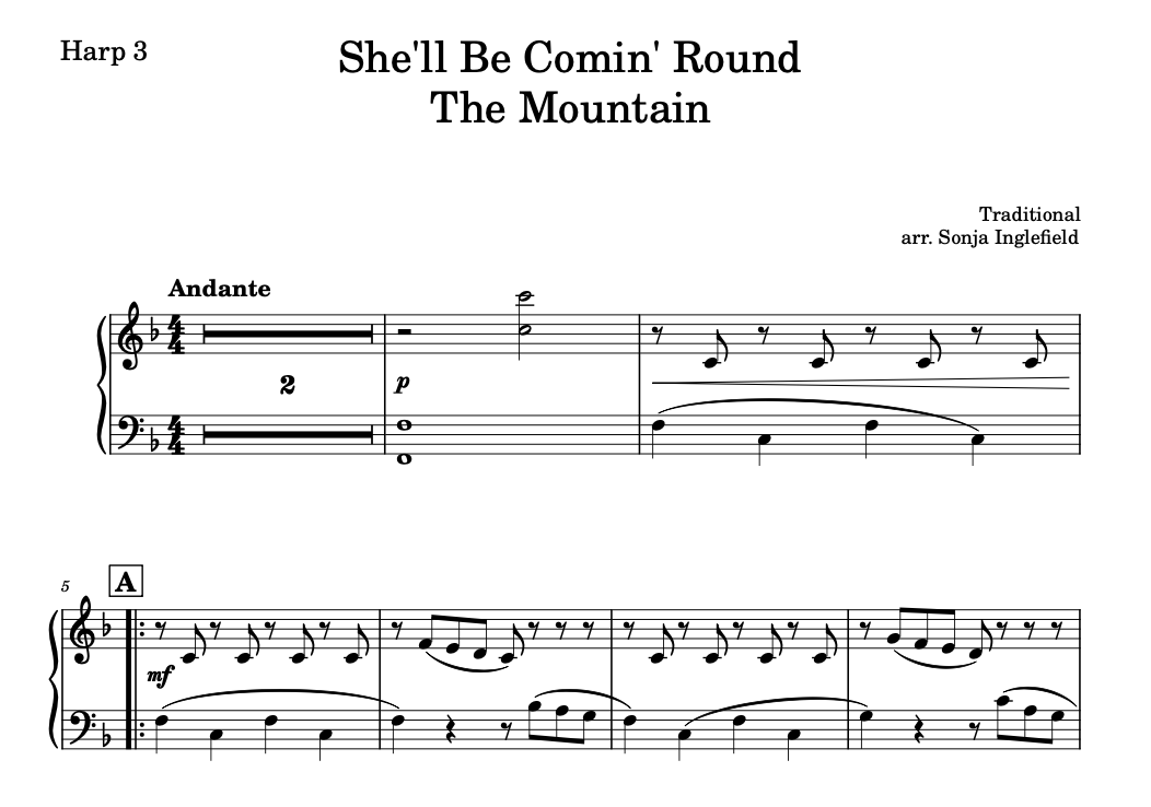 She’ll Be Comin’ Round The Mountain – Harp Column Music
