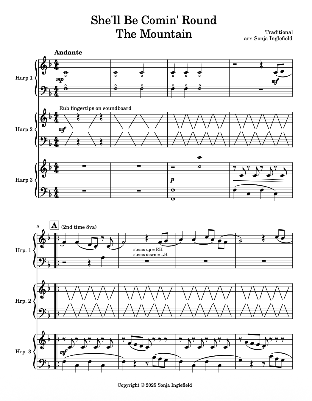 She’ll Be Comin’ Round The Mountain – Harp Column Music