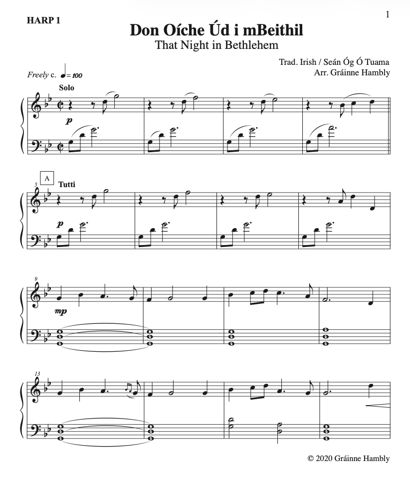 Don Oíche Úd i mBeithil (That Night in Bethlehem) – Harp Column Music