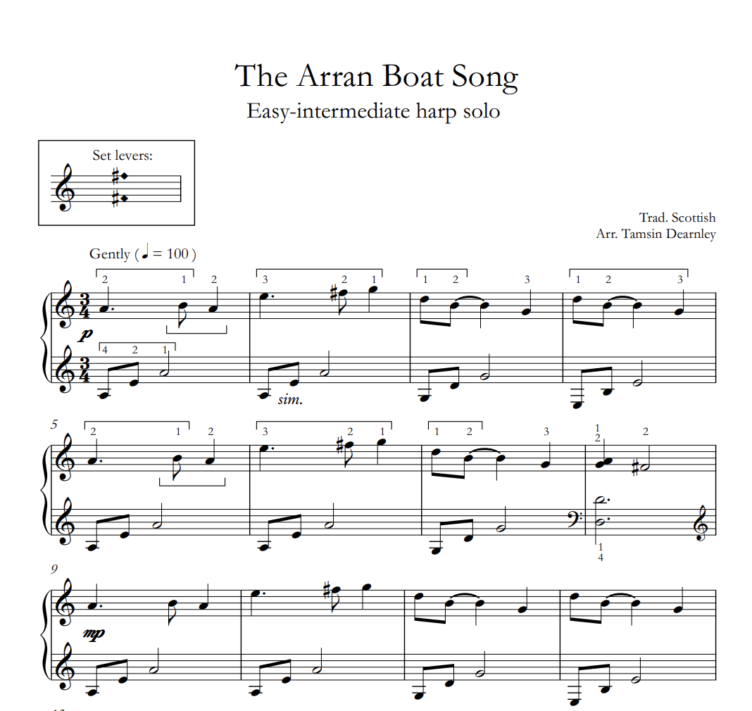 The Arran Boat Song – Harp Column Music