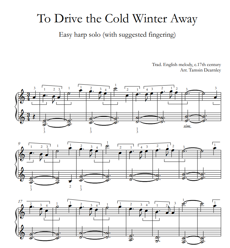 To Drive the Cold Winter Away – Harp Column Music