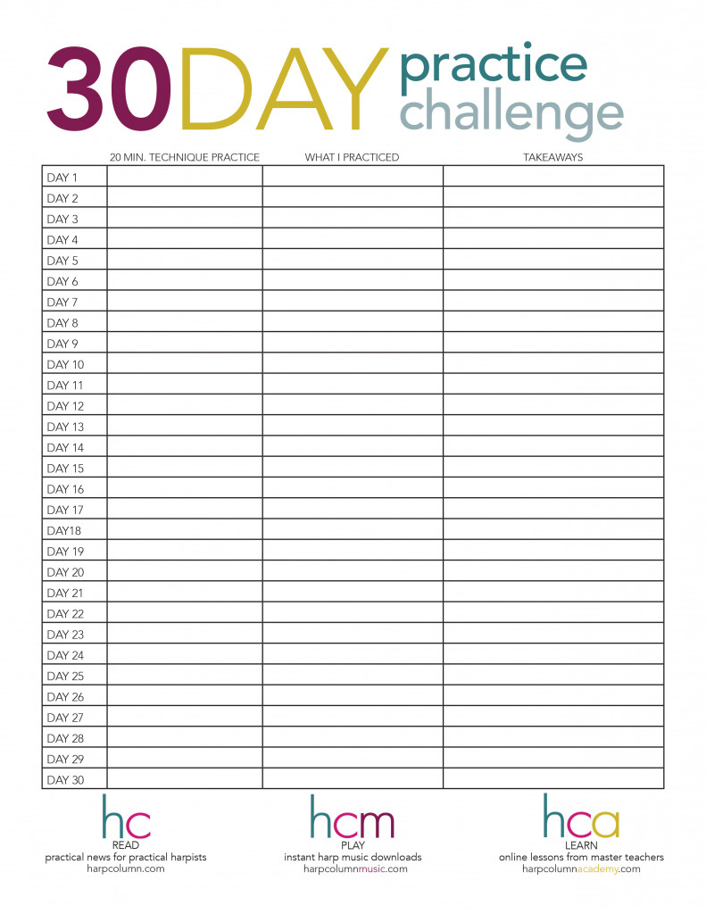 30 Day Practice Tips | Harp Column