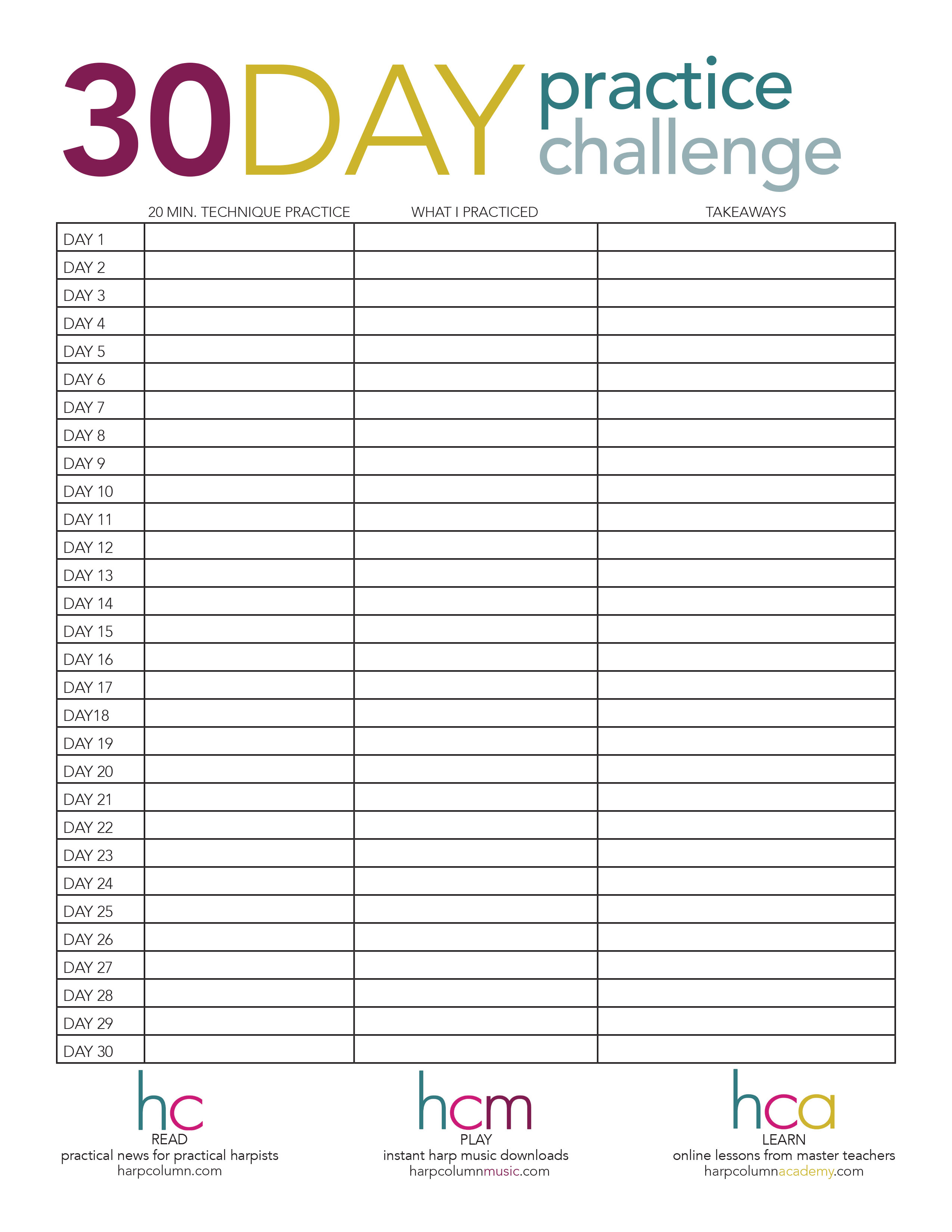 30-day-practice-challenge | Harp Column