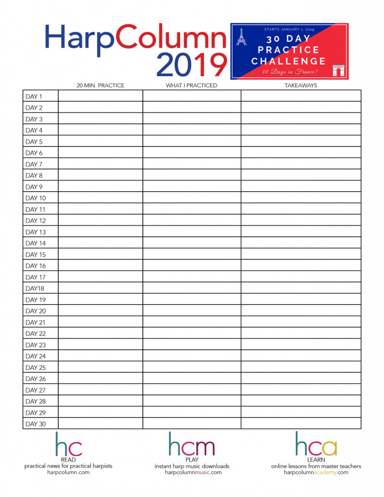 30 Day Practice Challenge 2019 | Harp Column