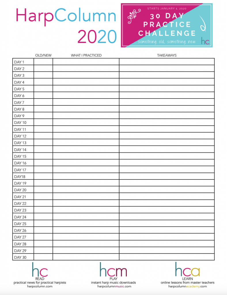 30 Day Practice Challenge 2020 | Harp Column