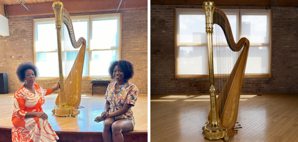 Younger performs on newly restored harp of Alice Coltrane | Harp Column